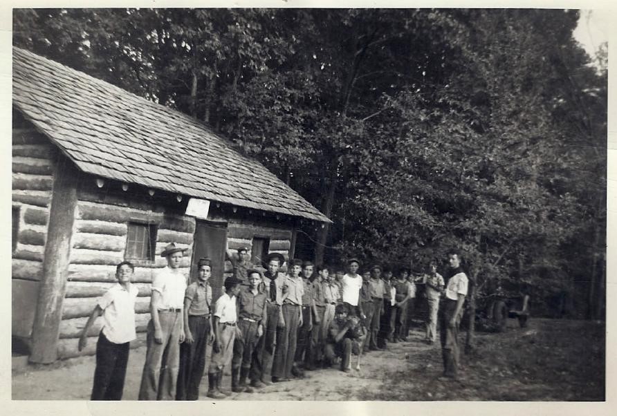 1933 Troop 48 Cabin with Scouts (3) – Our Memphis History